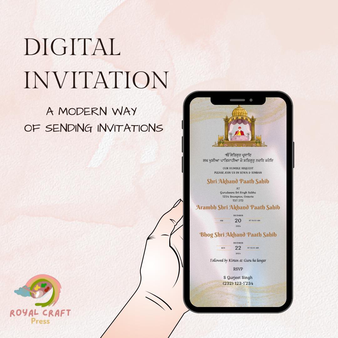 Editable Invitation, Akhand Path Sahib Invitation, Sukhmani Sahib,sehaj ...
