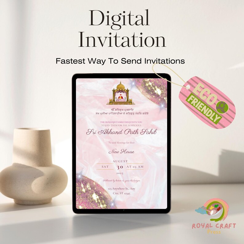 Editable Invitation, Sukhmani Sahib Invitation, Akhand Path, Sehaj Path ...