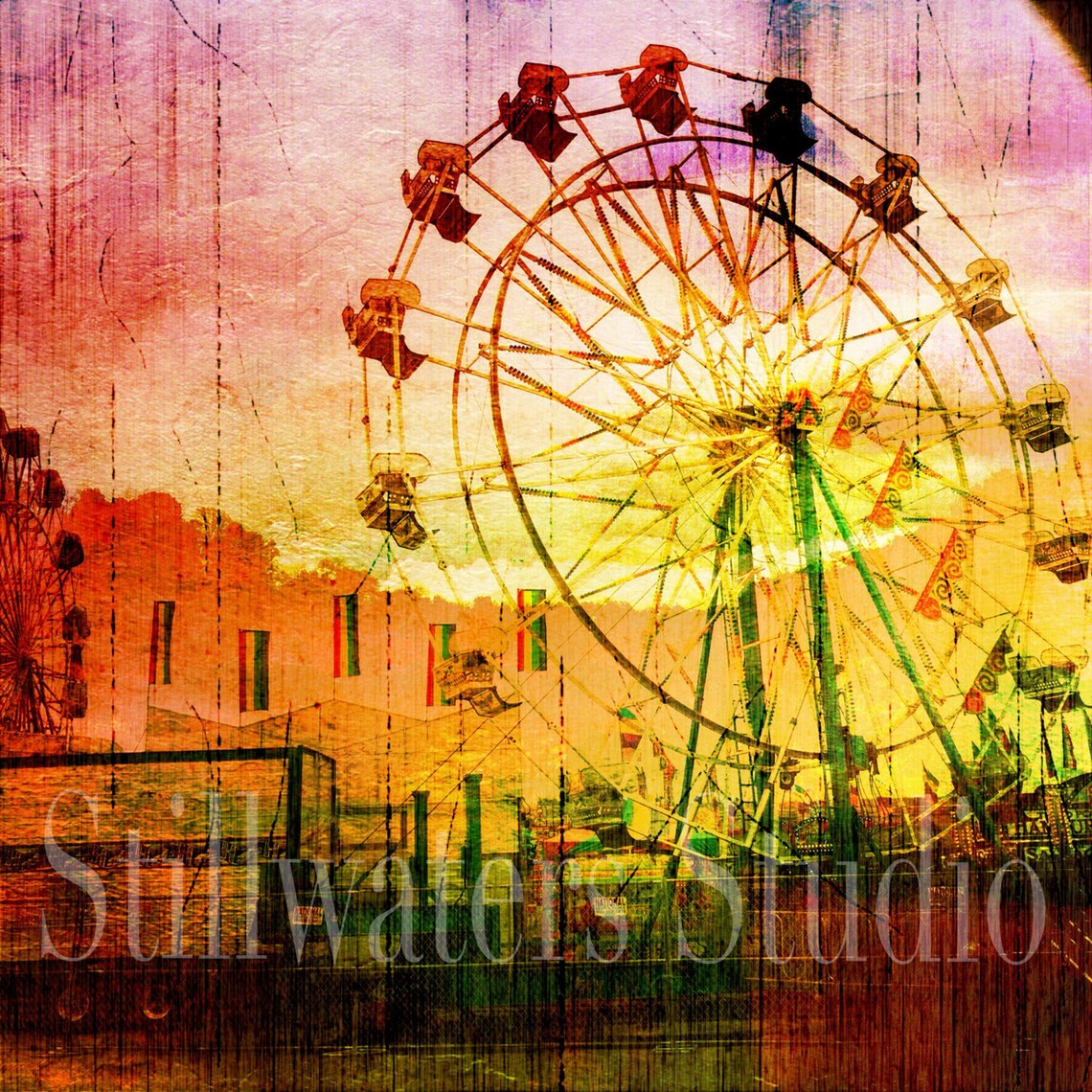 Digital Collage Fantasy Ferris Wheel Carnival Digital Download - Etsy
