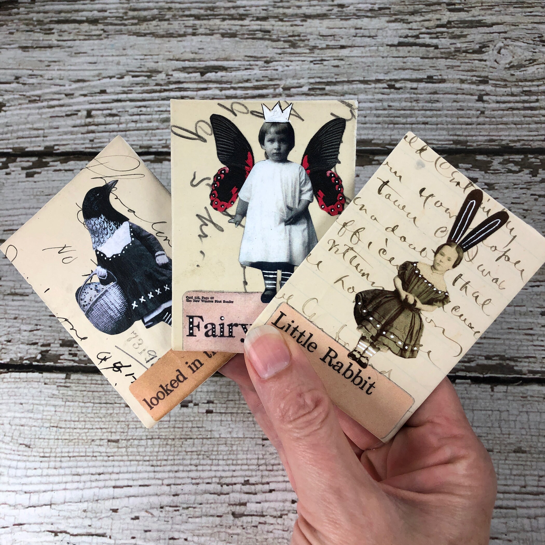 Vintage Mini Flash Cards Flashcards Printable Design Collage Sheet ATC ...