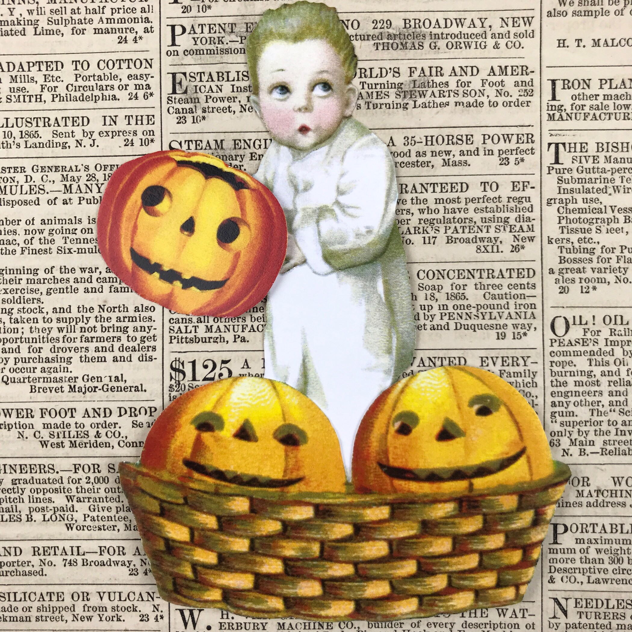 Great Pumpkin Halloween Printable Design Collage Sheet Journal Digital ...