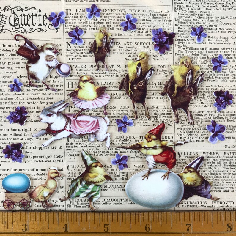 Easter Chicks Shrink Plastic Printable Design Collage Sheet Digital ...
