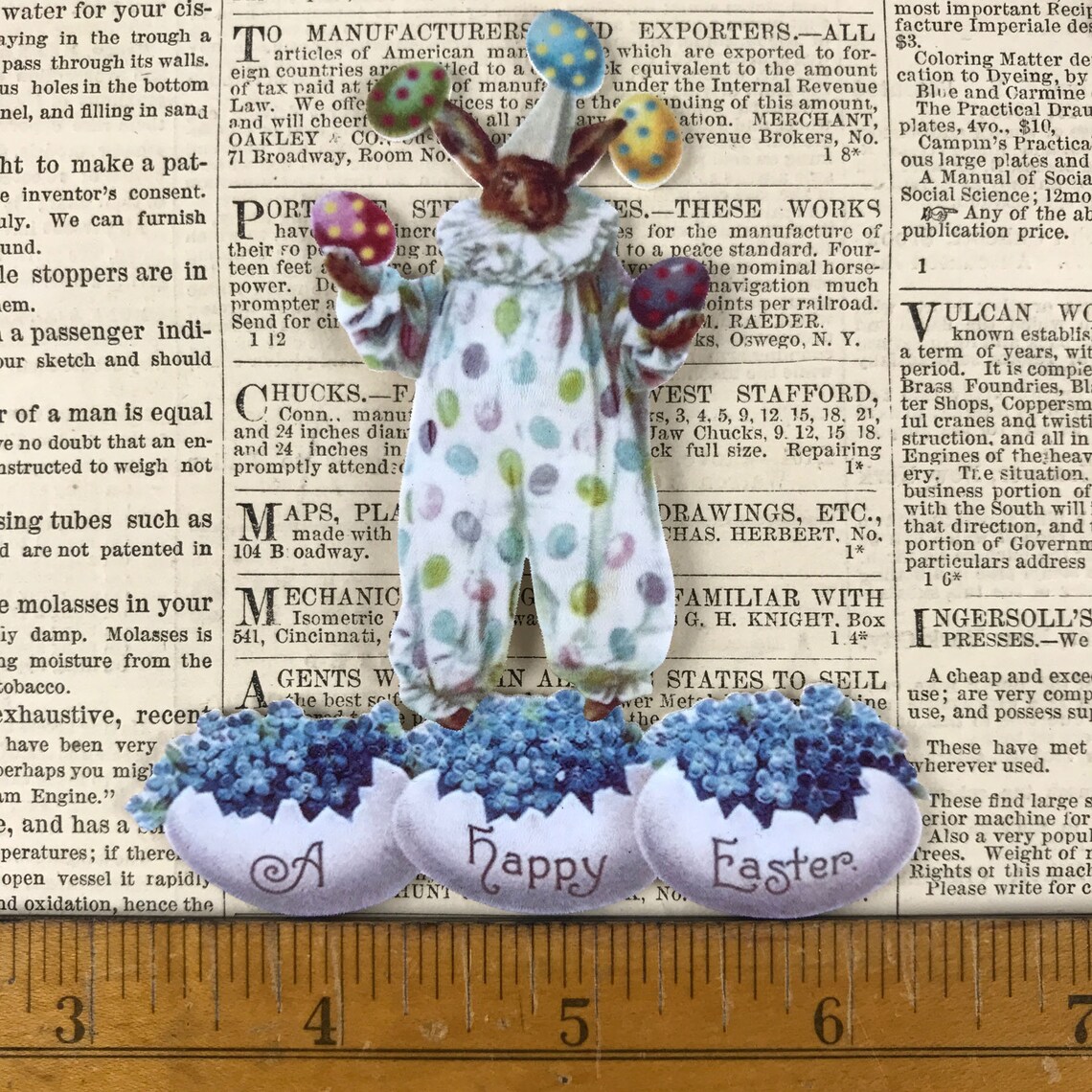 Easter Rabbits Shrink Plastic Printable Design Collage Sheet Digital ...
