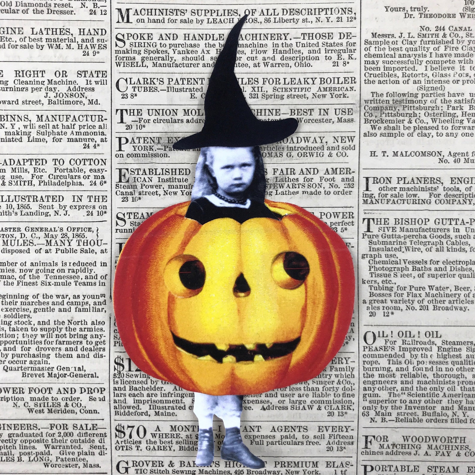 Grumpy Halloween Fairy Printable Design Collage Sheet Journal Digital ...