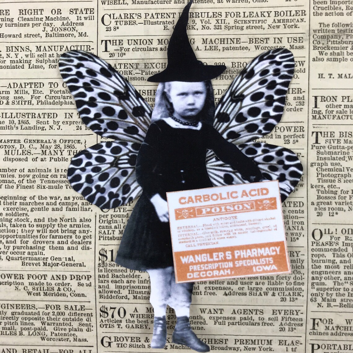 Grumpy Halloween Fairy Printable Design Collage Sheet Journal Digital ...