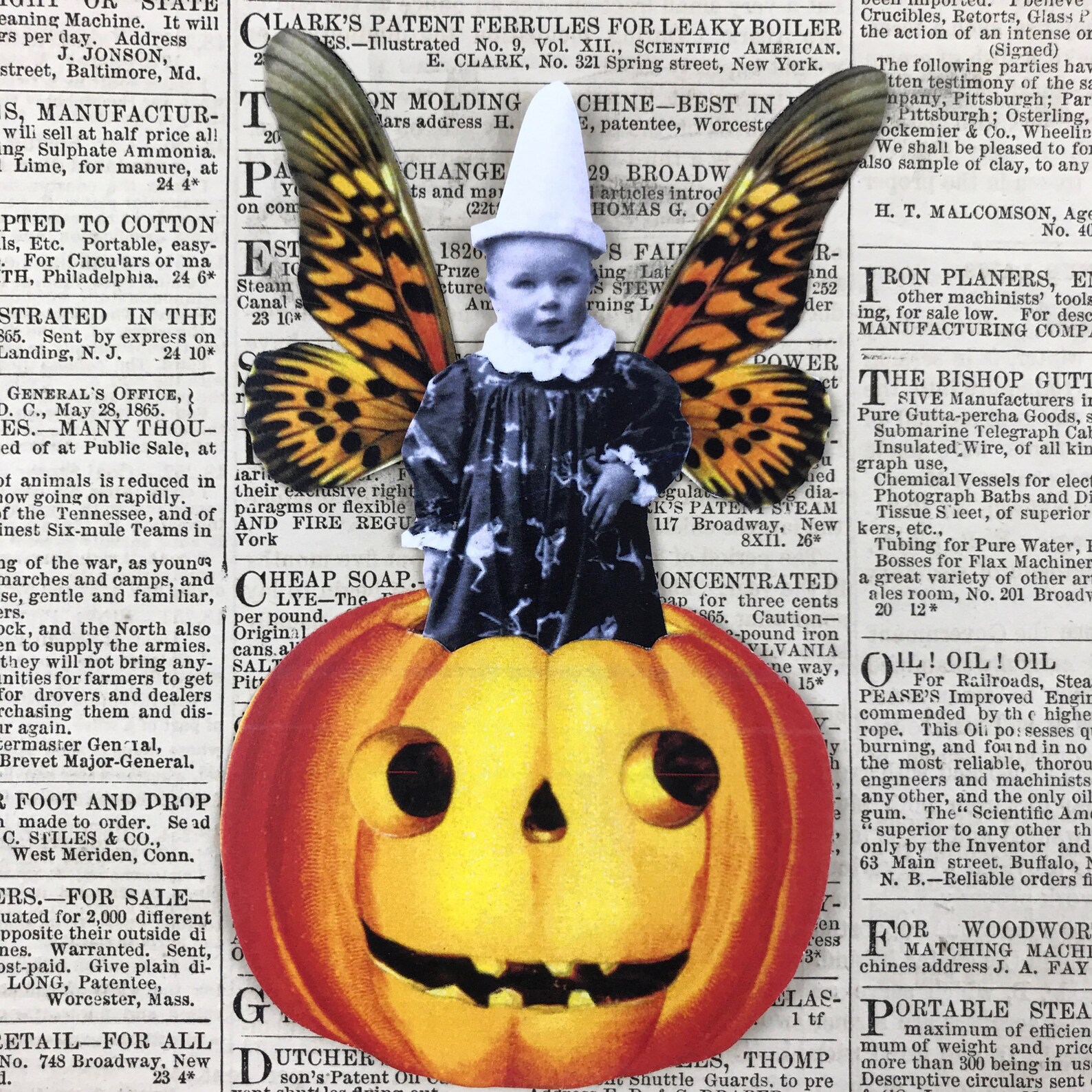 Grumpy Halloween Fairy Printable Design Collage Sheet Journal Digital ...