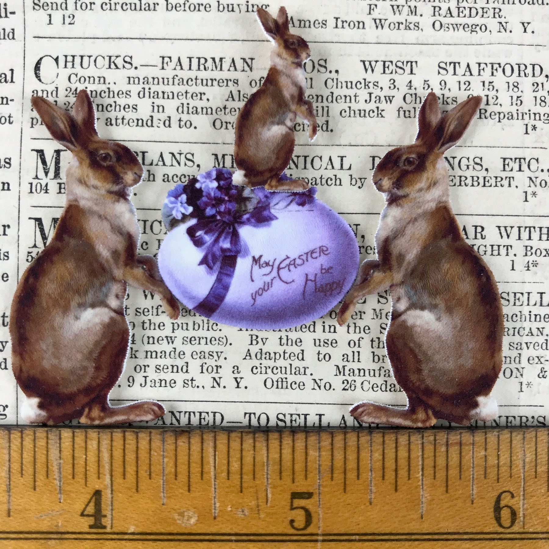 Easter Rabbits Shrink Plastic Printable Design Collage Sheet Digital ...