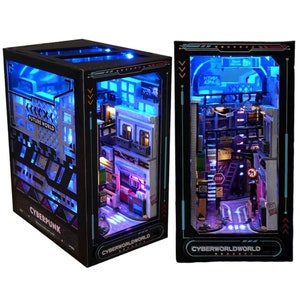 DIY Cyberpunk Miniature Kit, DIY Book Nook Kit, Diorama Kit, Bookshelf ...