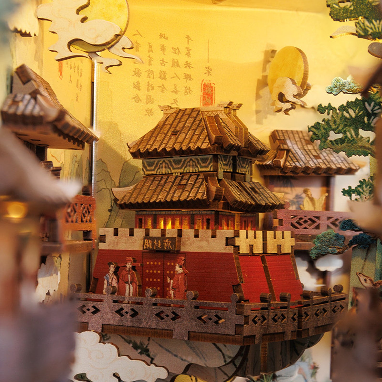 DIY Asian Temple Miniature Kit, DIY Book Nook Kit, Diorama Kit ...