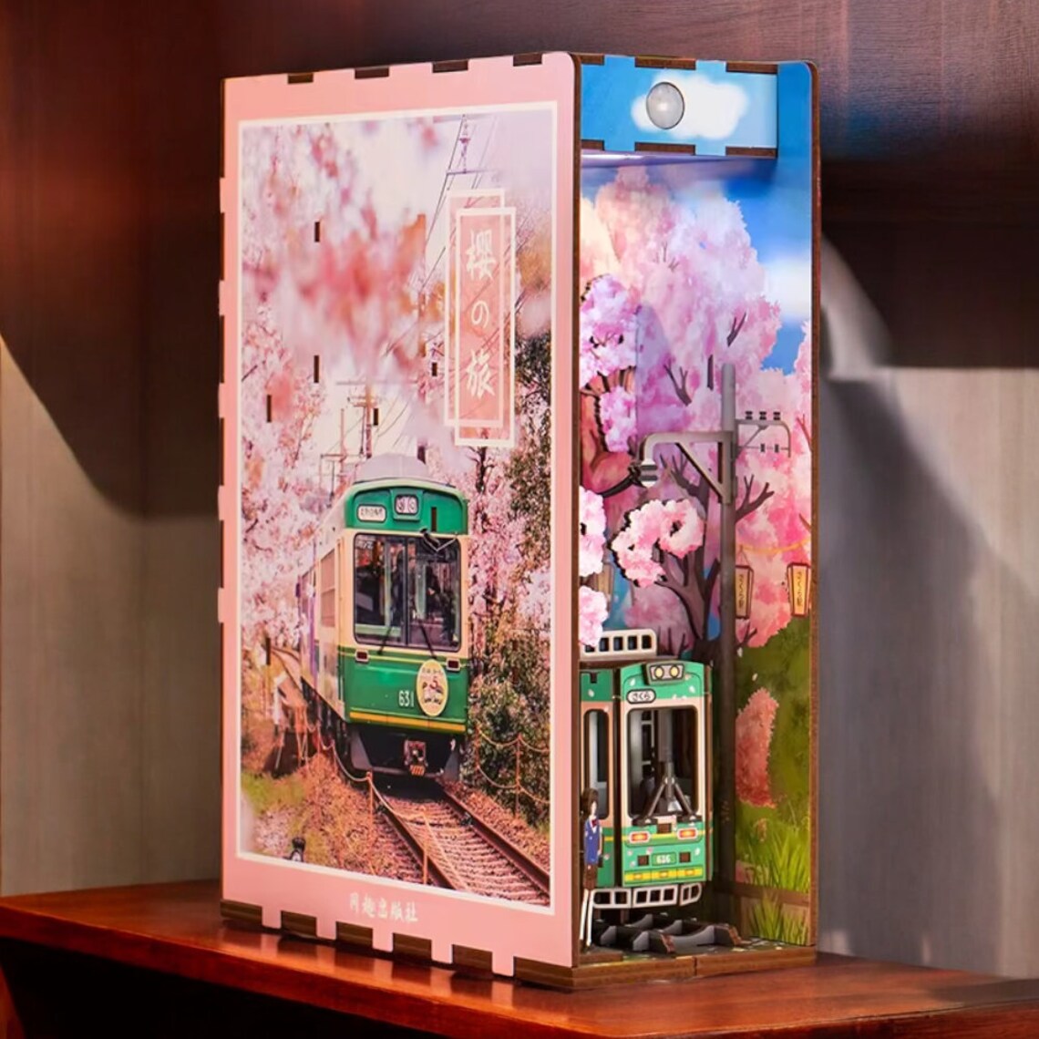 DIY Cherry Blossom Train Station Miniature Kit, Japanese Sakura Book ...