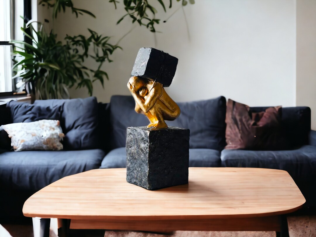Weight-bearing Thinker Figure Statue, Abstract Character Sculpture ...