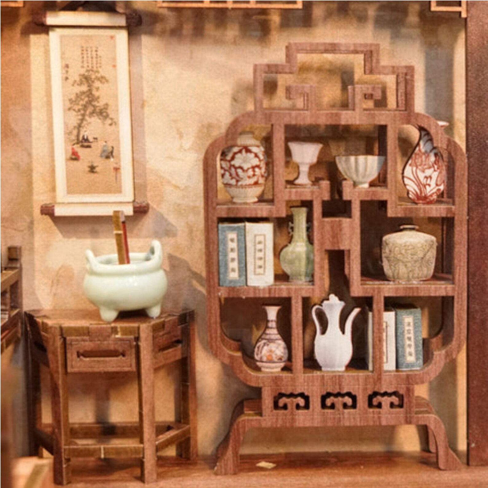 DIY Japanese Tea House Book Nook Kit: Miniature Diorama With LED Lights ...