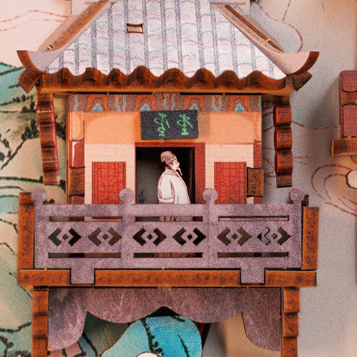 DIY Asian Temple Miniature Kit, DIY Book Nook Kit, Diorama Kit ...