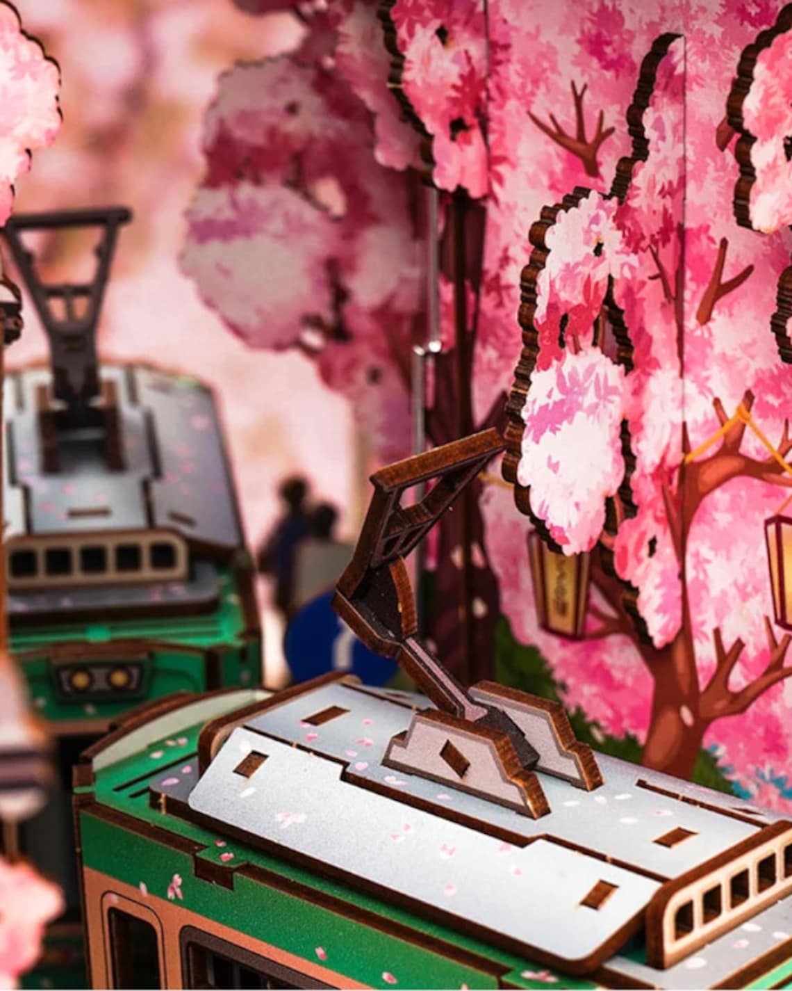 DIY Cherry Blossom Train Station Miniature Kit, Japanese Sakura Book ...