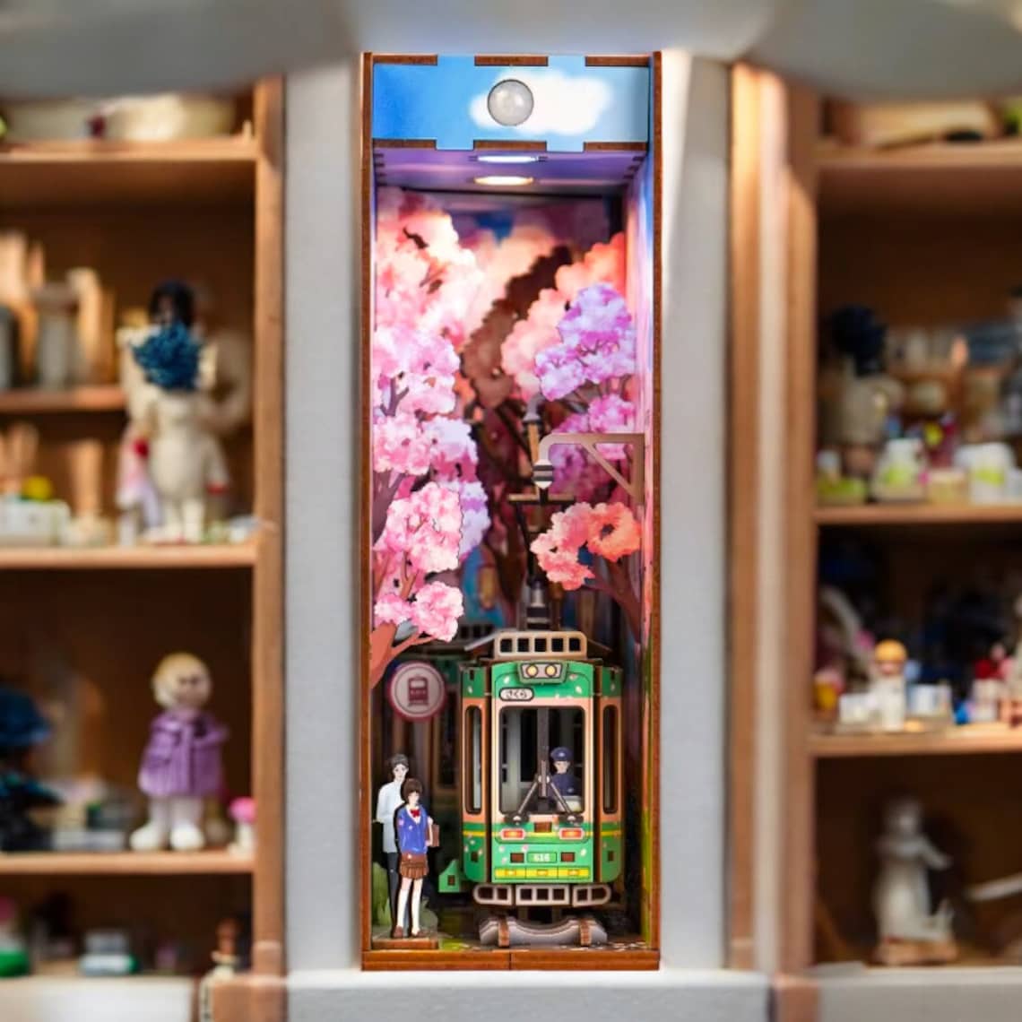 DIY Cherry Blossom Train Station Miniature Kit, Japanese Sakura Book ...