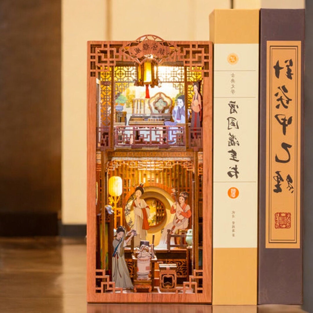 DIY Japanese Tea House Miniature Kit, DIY Book Nook Kit With LED Lights ...