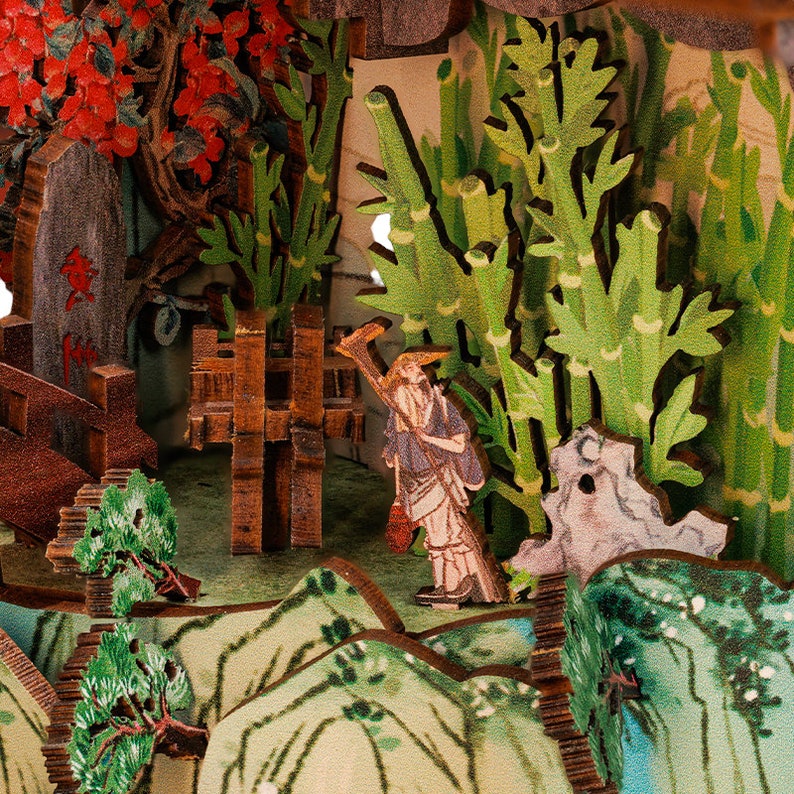 DIY Asian Temple Miniature Kit, DIY Book Nook Kit, Diorama Kit ...