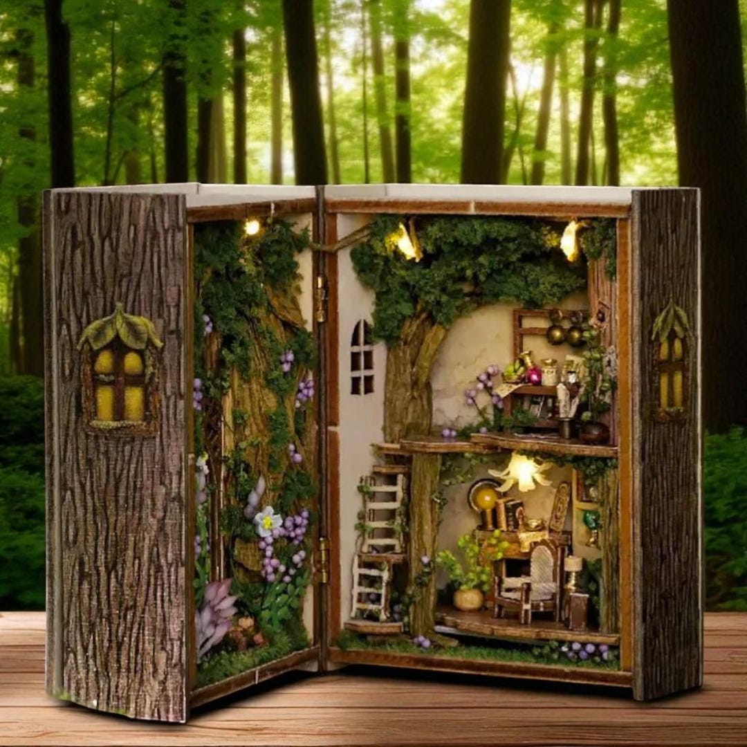 Forest Wonderland Book Nook Kit With LED Lights | DIY Miniature ...
