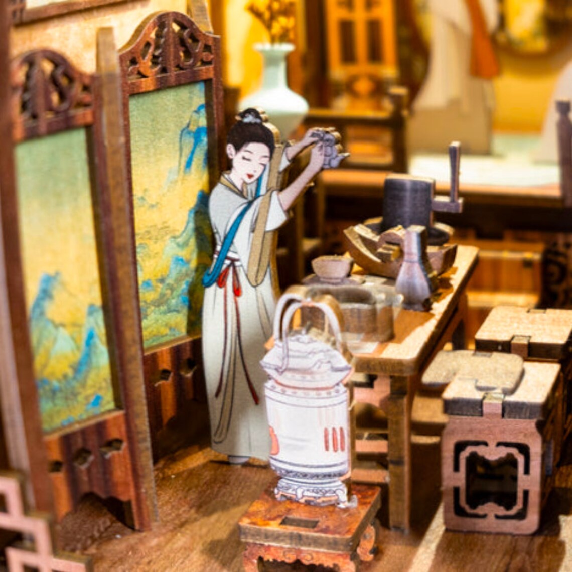 DIY Japanese Tea House Book Nook Kit: Miniature Diorama With LED Lights ...