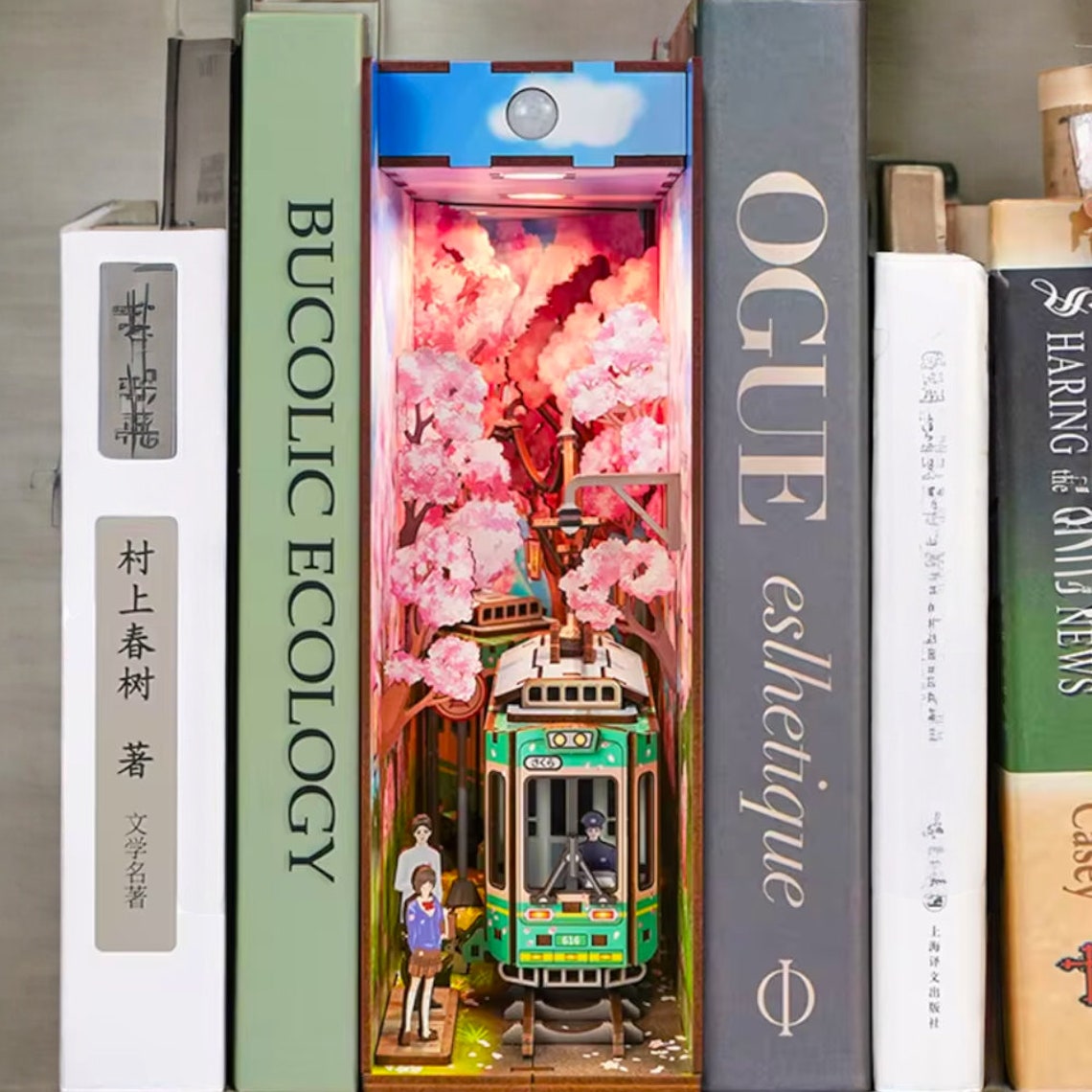 DIY Cherry Blossom Train Station Miniature Kit, Japanese Sakura Book ...