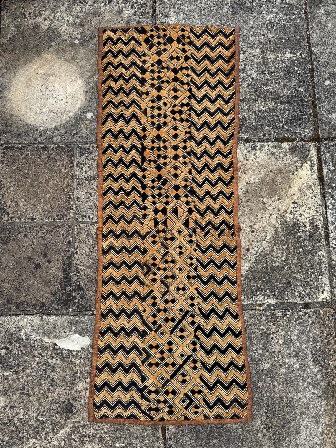 Vintage Shoowa Velvet Kuba Cloth: Hand Woven Raffia Art Tapestry Throw ...
