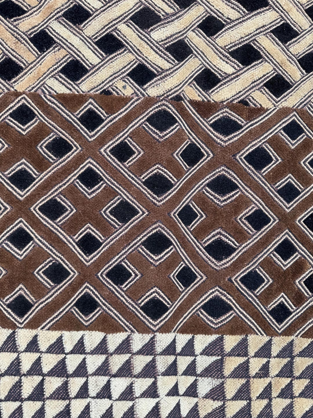 Vintage Shoowa Velvet Kuba Cloth: Hand Woven Raffia Art Tapestry Throw ...