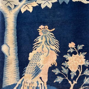 Handmade Antique Vintage Pao-tao Pictoral Rug, Wall-hanging, Tribal ...