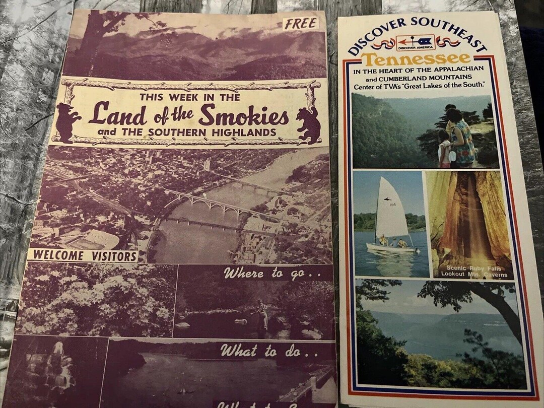 Two Vintage TN Tennessee Brochure Booklet Smoky Mountains Southeast - Etsy