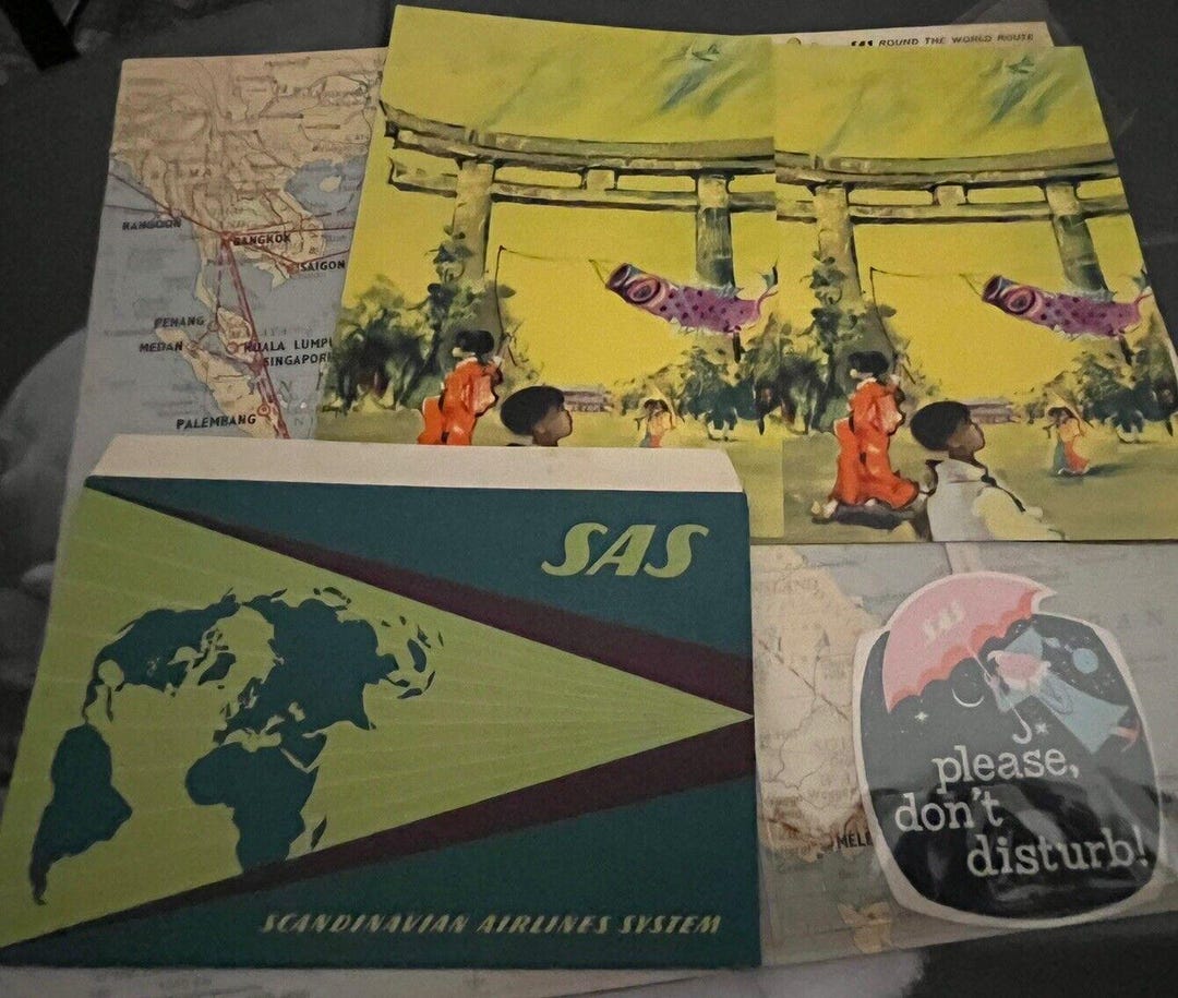 SAS Japan Heyan Temple Map Postcards Letter Do Not Disturb Around World ...
