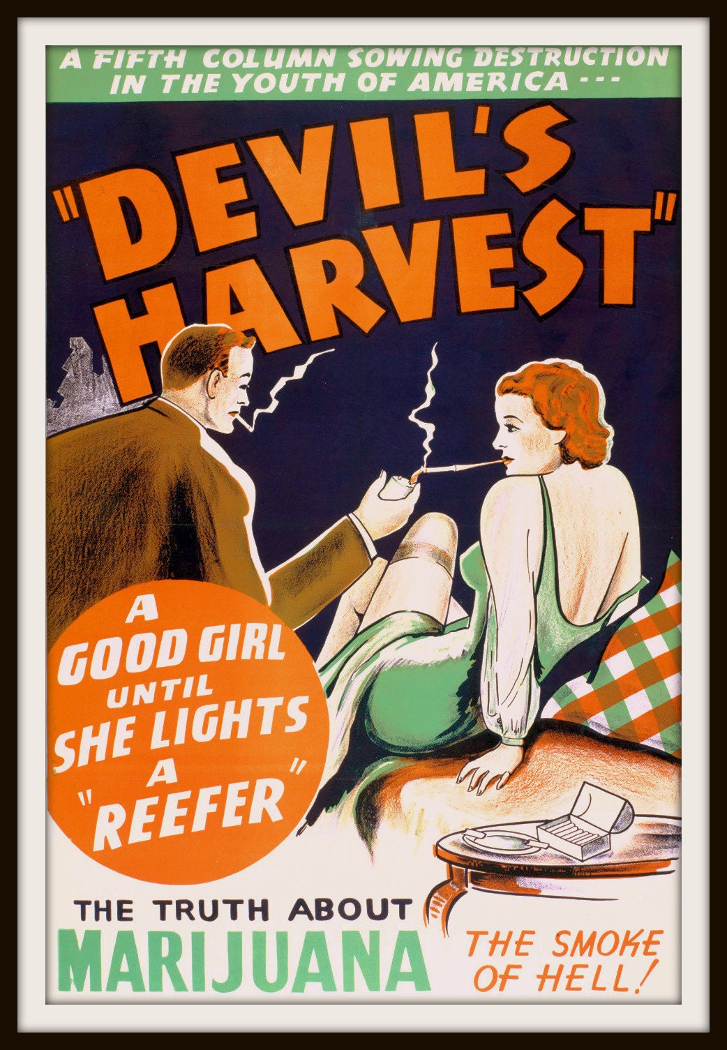 Vintage Devil's Harvest Propaganda Poster Print | Etsy Vintage Devil's Harvest Propaganda Poster Print | Etsy