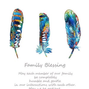 Colorful Feather Family Art Inspirational Love Quote Poem Blessing ...