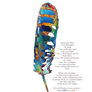 Colorful Feather Art Grief Comforting PRINT Native American Indian ...