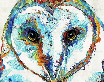 Abstract owl art | Etsy