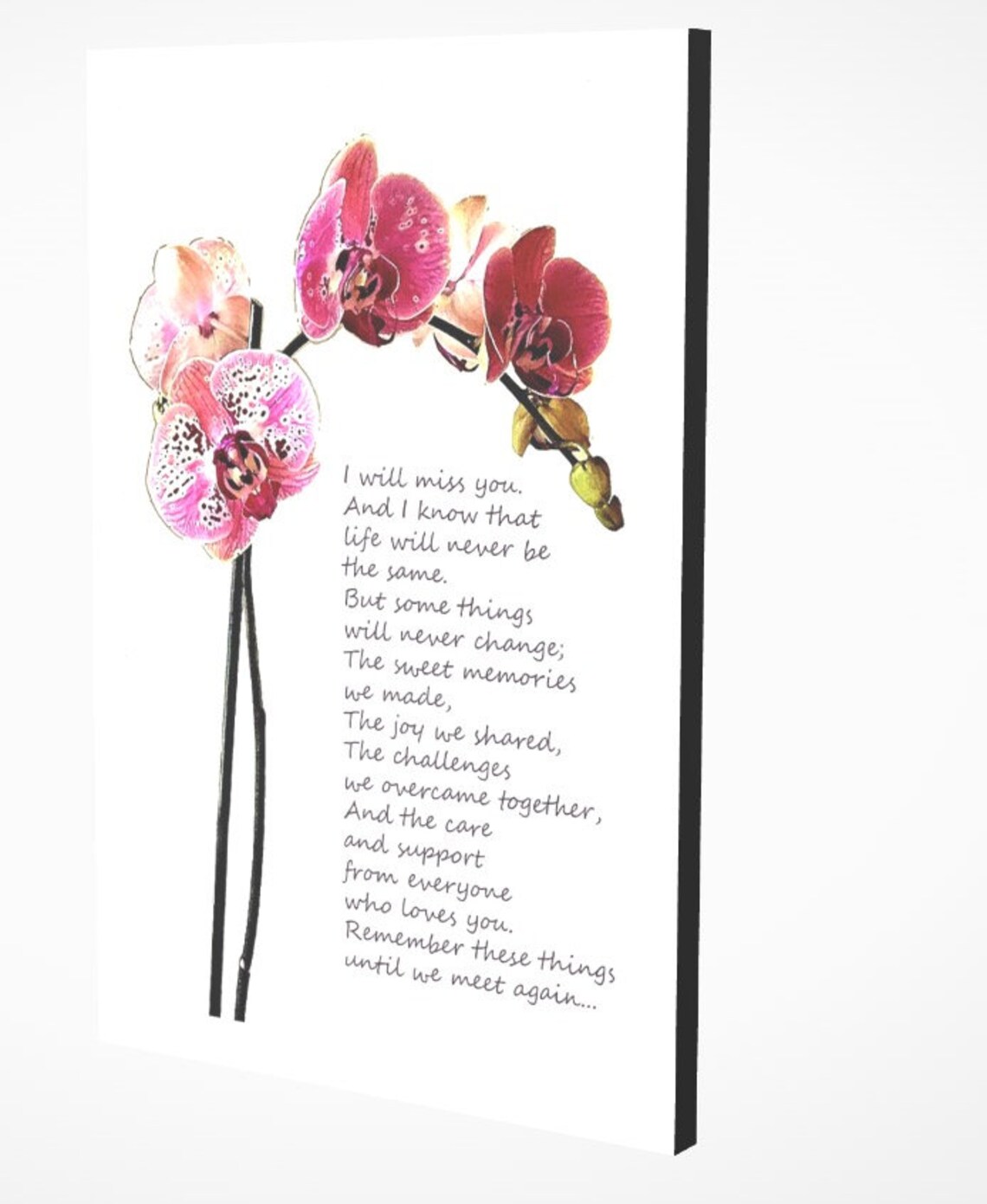 Colorful Pink Orchid Art Grief Comforting PRINT Flower Floral Poem ...