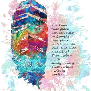 Colorful Feather Art PRINT Native American Condolences Primary Colors ...