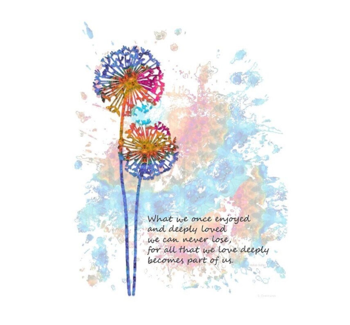 Colorful Flower Art Dandelion PRINT From Painting Comforting - Etsy