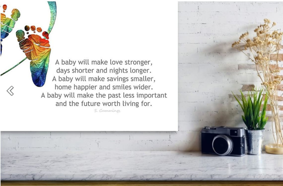 Colorful Baby Feet Family Art Love Toes Poem Prayer Loving New - Etsy