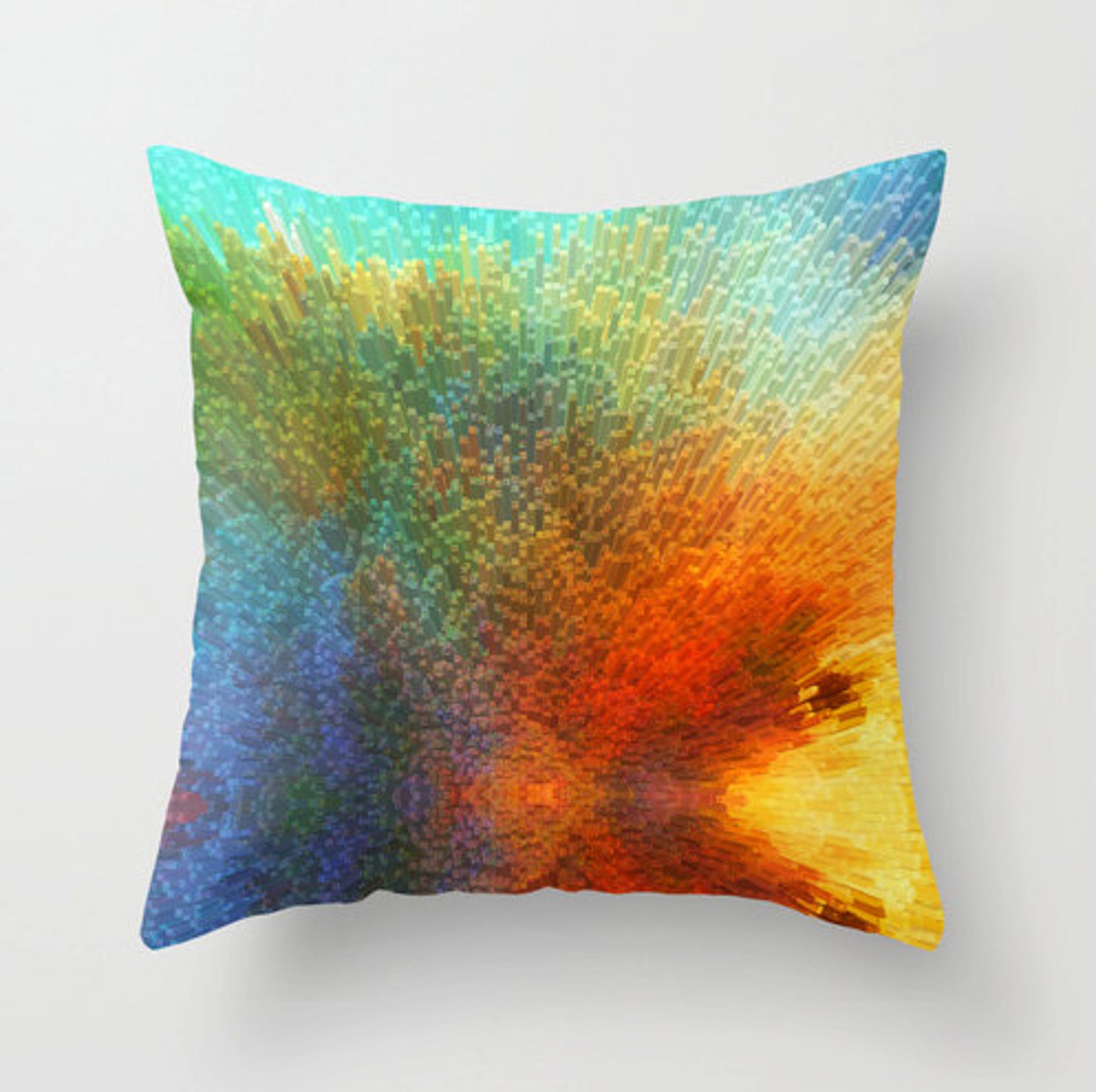 Throw Pillow Abstract Art COVER Design Primary Colors Home - Etsy