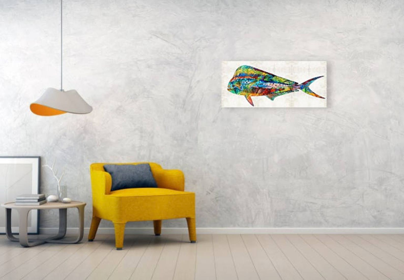 Dolphin Fish Art Print From Painting Colorful Deep Sea Fishing | Etsy