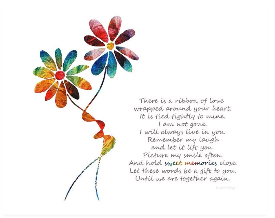 Colorful Art Grief Comforting PRINT Floral Flowers Spouse Friend Family ...