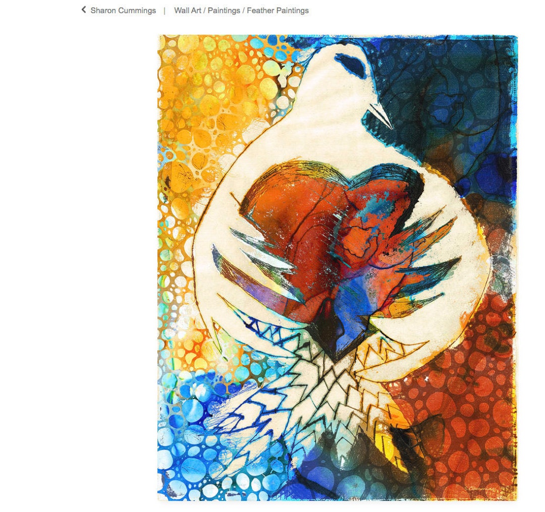 Dove Art Print From Painting Colorful Bird Animal Country Primary ...