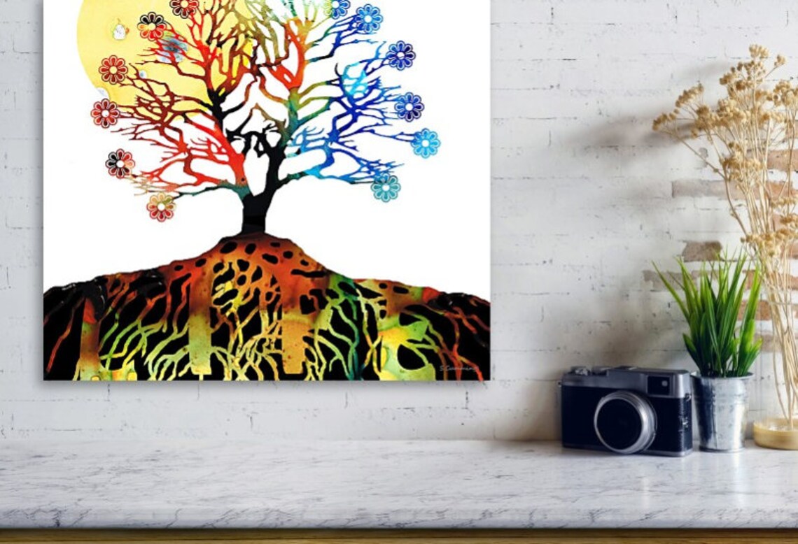 Colorful Tree of Life Art PRINT From Painting Primary Colors | Etsy