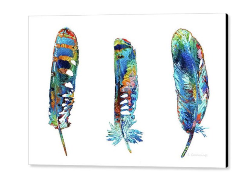 Colorful Feather Art Cherokee Prayer PRINT From Painting American ...