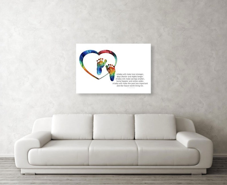 Colorful Baby Feet Family Art Love Toes Poem Prayer Loving New | Etsy