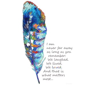 Colorful Feather Art PRINT Native American Condolences CANVAS Missing ...