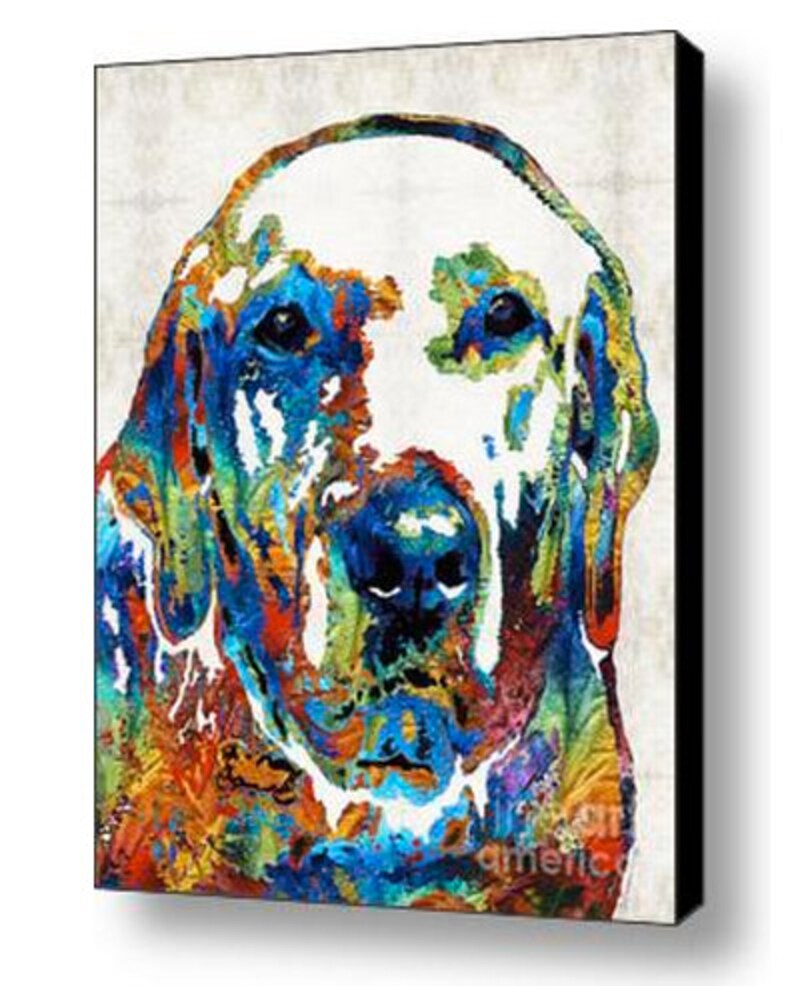 Labrador Retriever Art Colorful Lab Dog PRINT From Painting Rainbow Pet ...