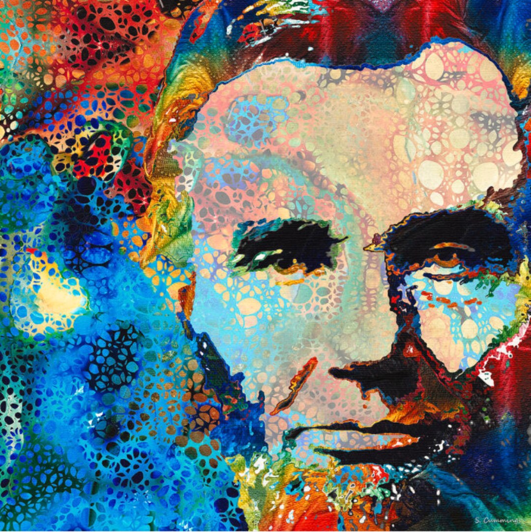 Abraham Lincoln Portrait Art PRINT Honest Abe American President Civil ...