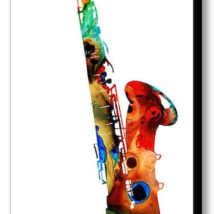 Saxophone Music Art PRINT From Painting Colorful Musical Jazz Band Rock ...