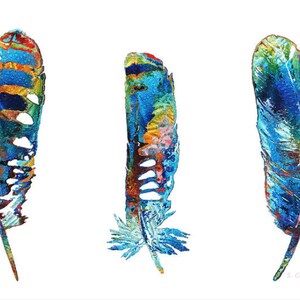 Colorful Feather Art Cherokee Prayer PRINT From Painting American ...