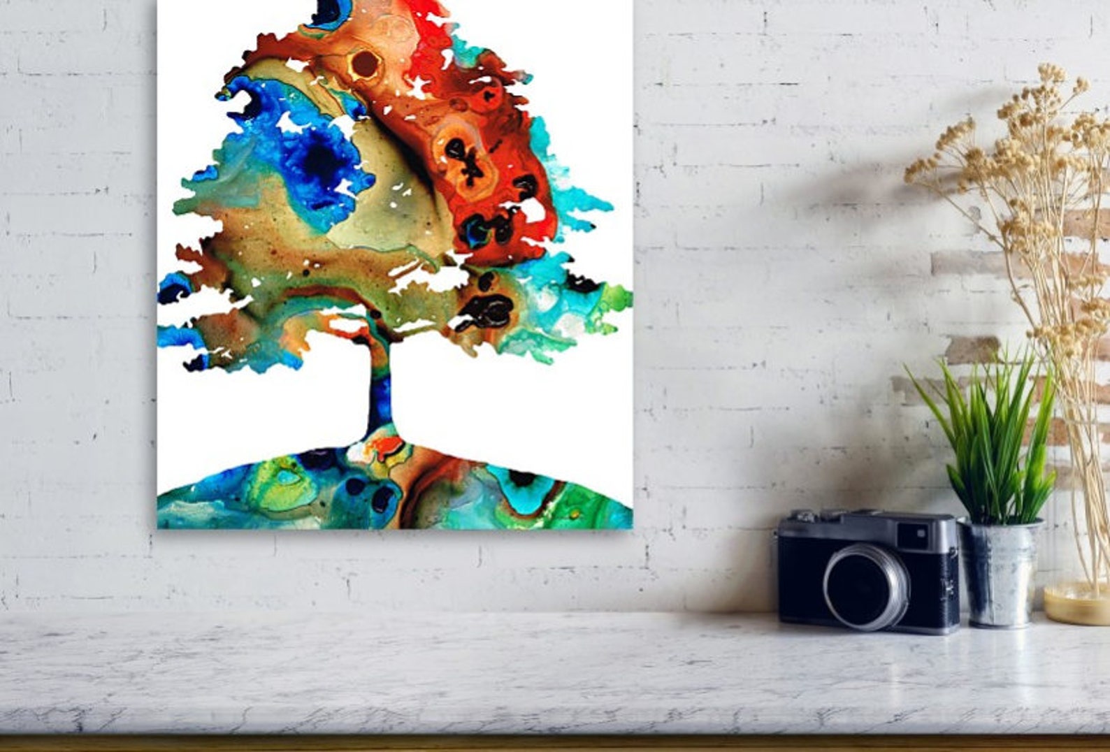 Colorful Tree Art PRINT From Painting Colorful Trees Landscape - Etsy